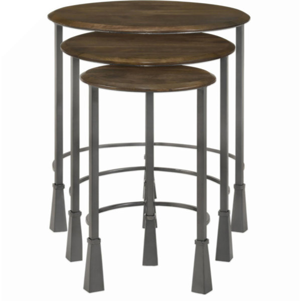 17 Stories 3-Piece Nesting Table Natural Coffee Table Modern Coffee Table | Wayfair